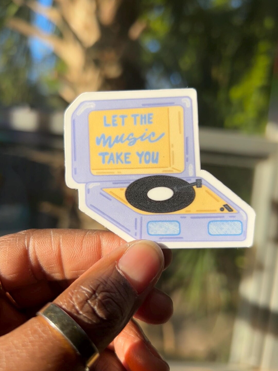 Music Record Player Sticker | Turntable Sticker for Laptops, Water ...