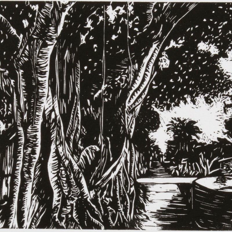 Trees Linocut - Etsy UK