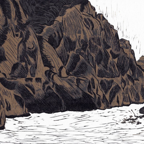 Reductive Linocut - Etsy