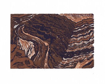 Reductive Linocut - Etsy