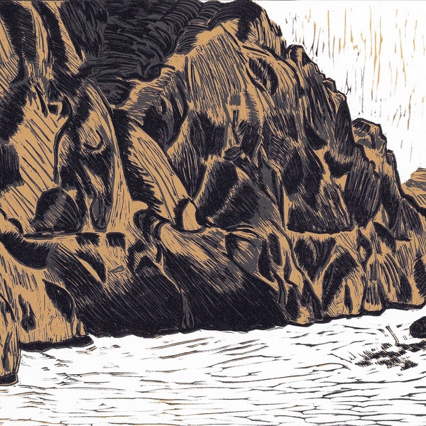 Reductive Linocut - Etsy