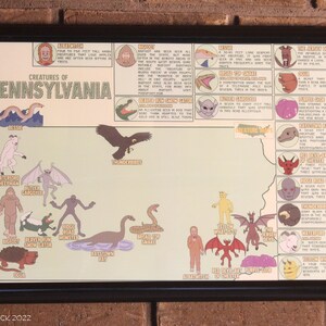 Pennsylvania Art Print: Cryptids and Creatures of Pennsylvania - Etsy