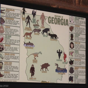 Georgia Art Print: Cryptids and Creatures of Georgia - Etsy