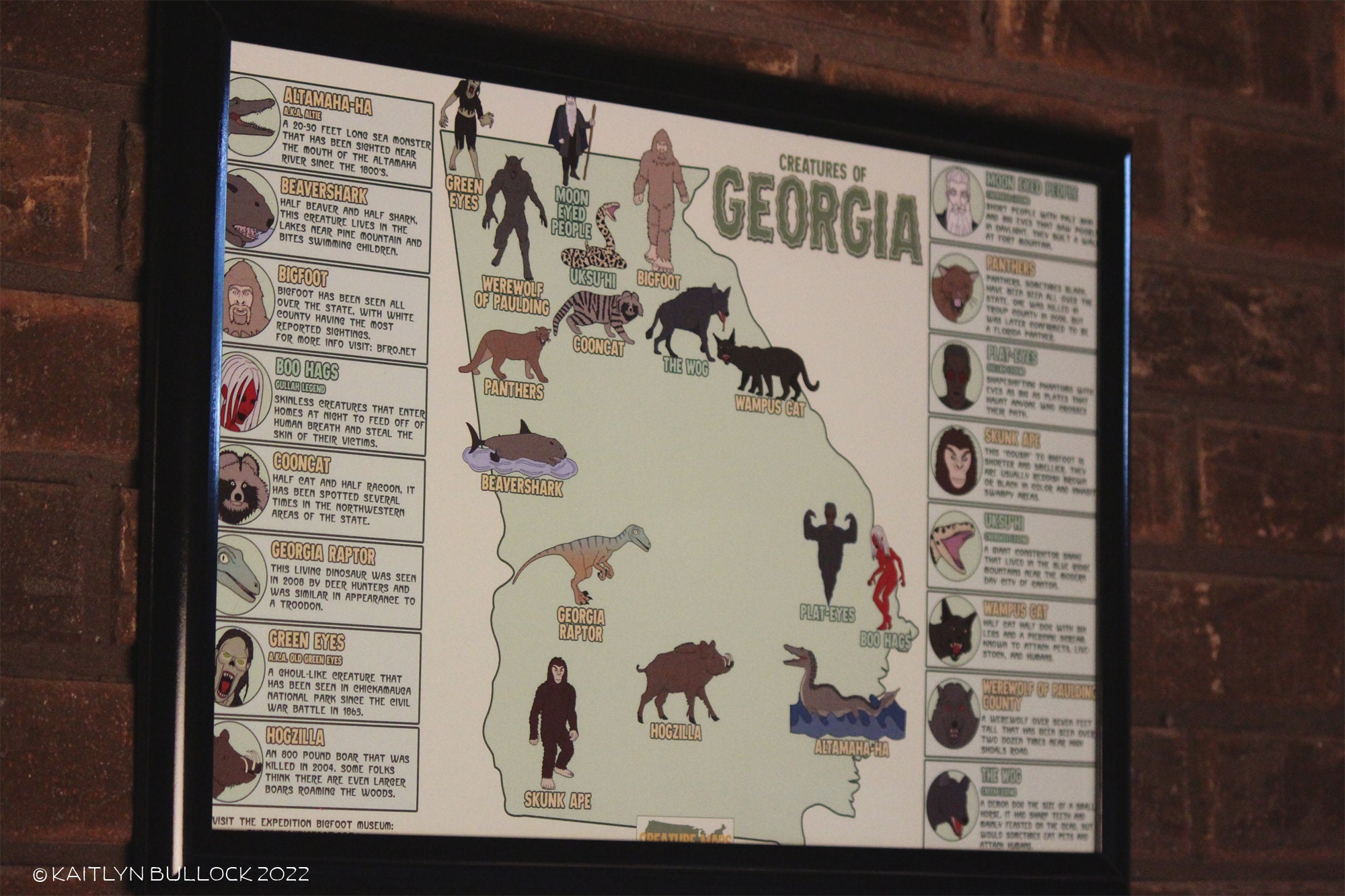 Georgia Art Print: Cryptids and Creatures of Georgia - Etsy