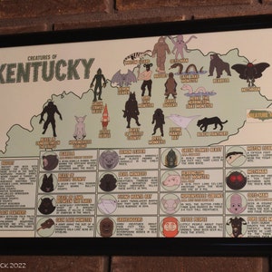 Kentucky Art Print: Cryptids and Creatures of Kentucky - Etsy