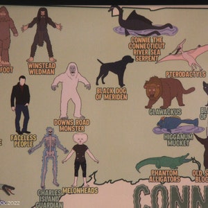 Connecticut Art Print: Cryptids and Creatures of Connecticut - Etsy