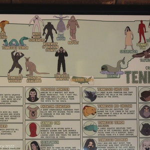 Tennessee Art Print: Cryptids and Creatures of Tennessee - Etsy