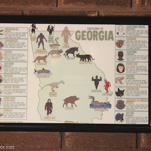 Georgia Art Print: Cryptids and Creatures of Georgia - Etsy