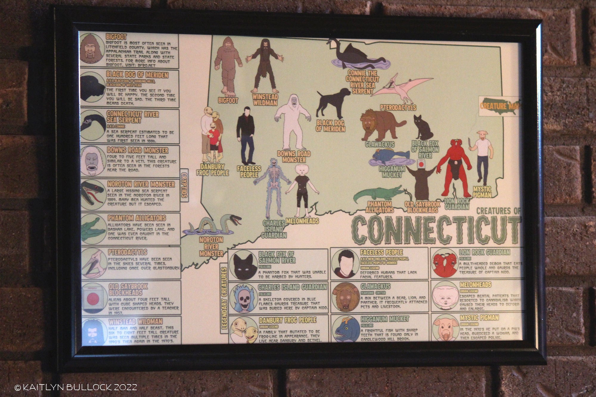 Connecticut Art Print: Cryptids and Creatures of Connecticut - Etsy