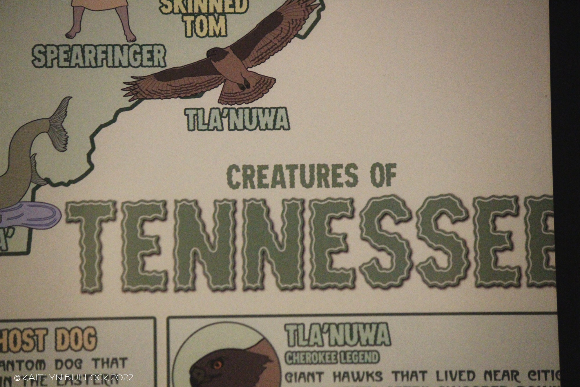 Tennessee Art Print: Cryptids and Creatures of Tennessee - Etsy