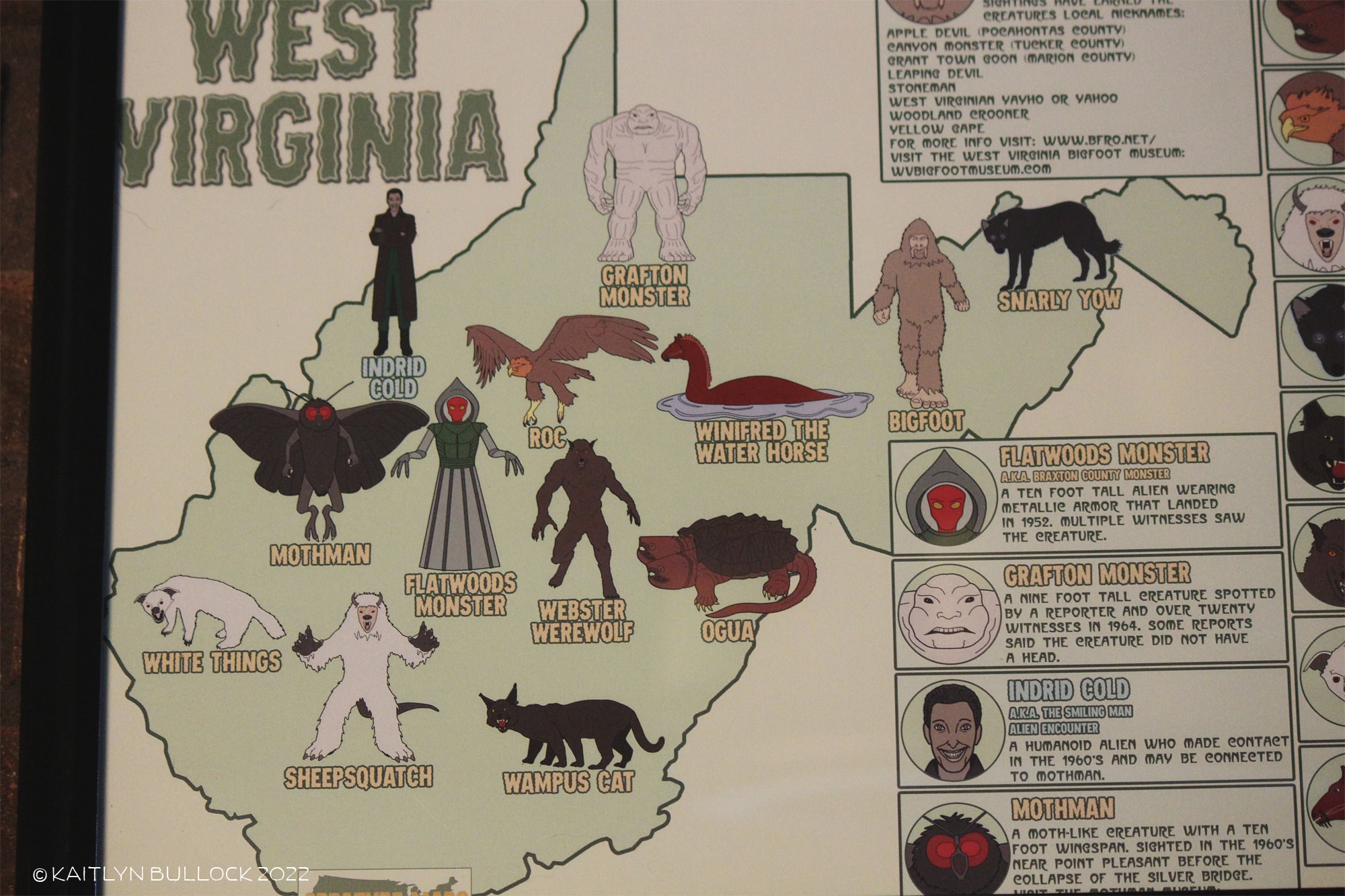 West Virginia Art Print: Cryptids and Creatures of West Virginia - Etsy