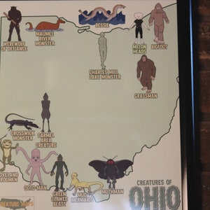 Ohio Art Print: Cryptids and Creatures of Ohio - Etsy