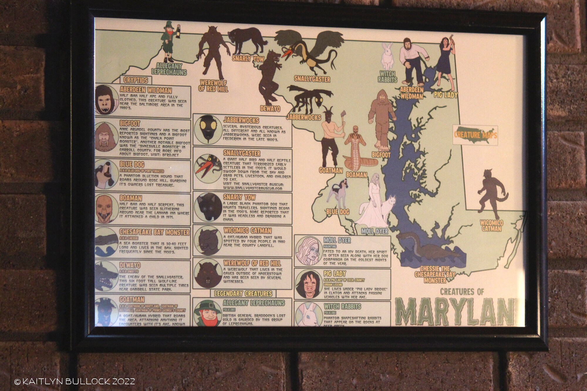 Maryland Art Print: Cryptids and Creatures of Maryland - Etsy