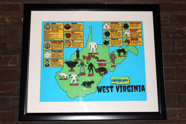 Creaturemap: West Virginia Cryptids & Legends Map | Etsy