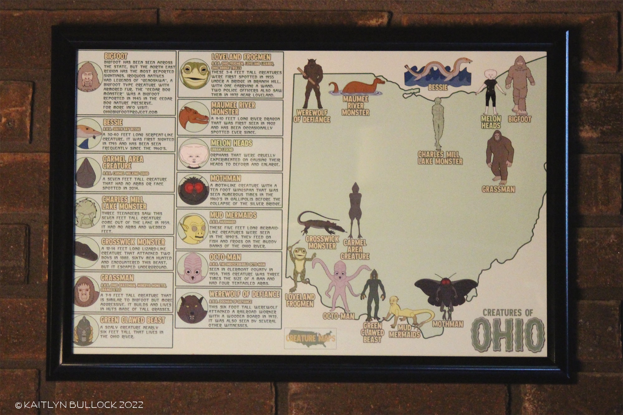 Ohio Art Print: Cryptids and Creatures of Ohio - Etsy