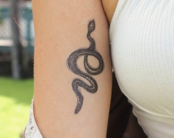 Snake Temporary Tattoo Set of Three / Small Snake Tattoo / Small Snake ...