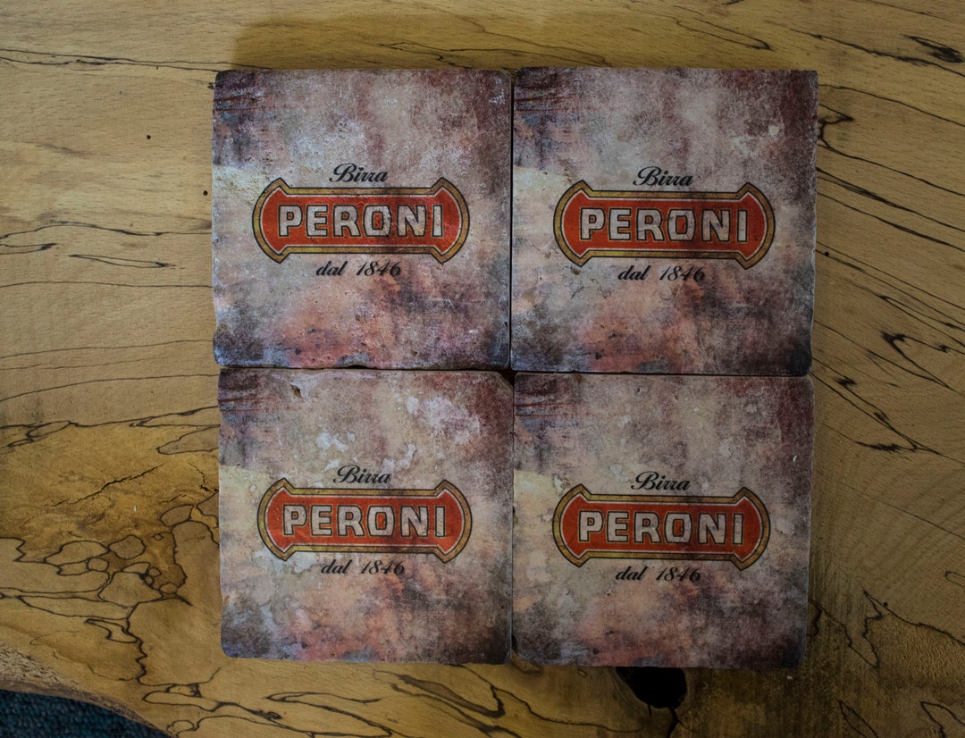 Vintage Peroni Printed Stone Coasters - Set of 4 - Etsy