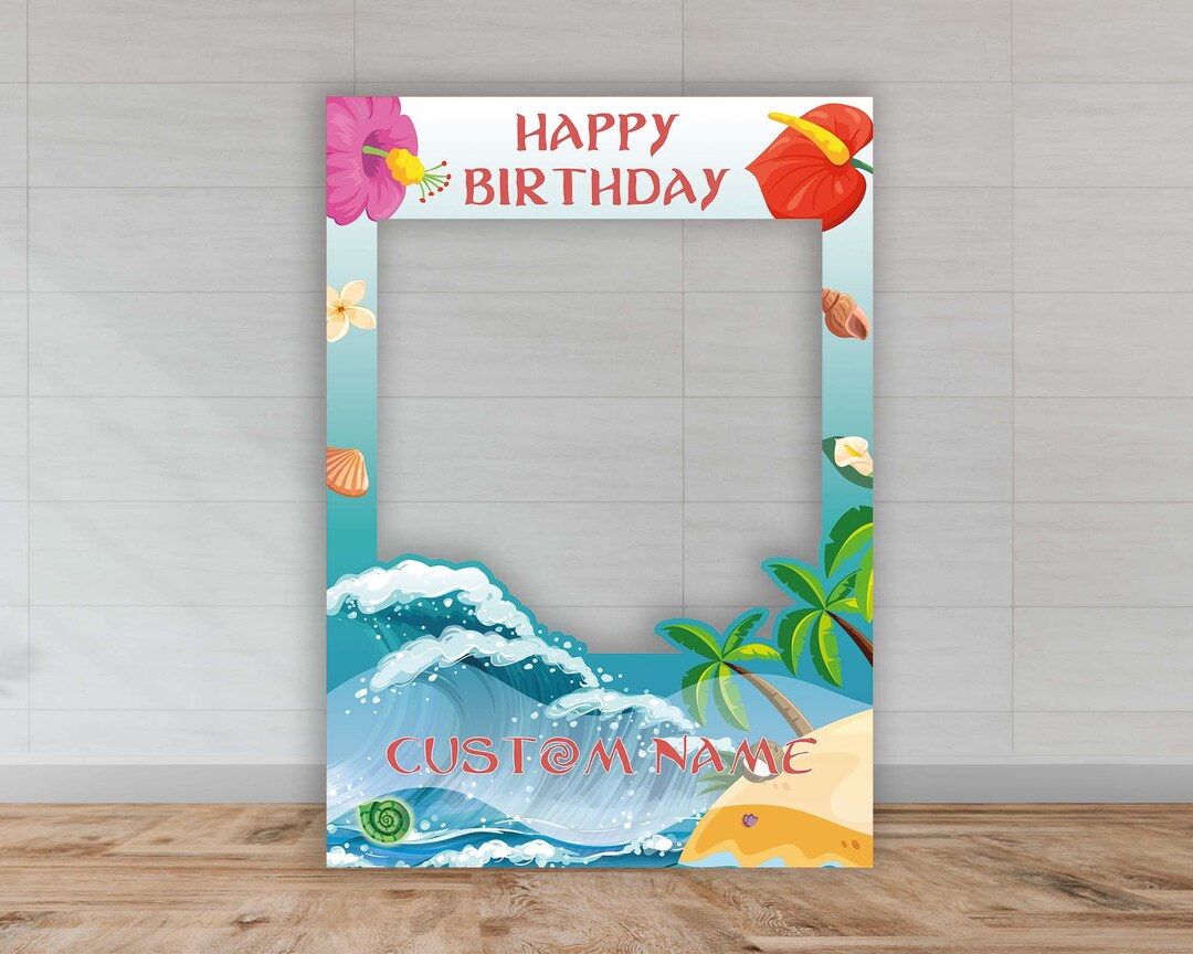Disney Moana Inspired Customisable Birthday Selfie Frame Childrens ...