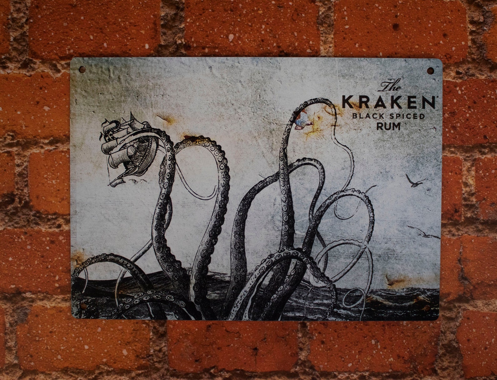 Metal Sign Kraken Rum V2 Retro Sign Man Cave Sign | Etsy