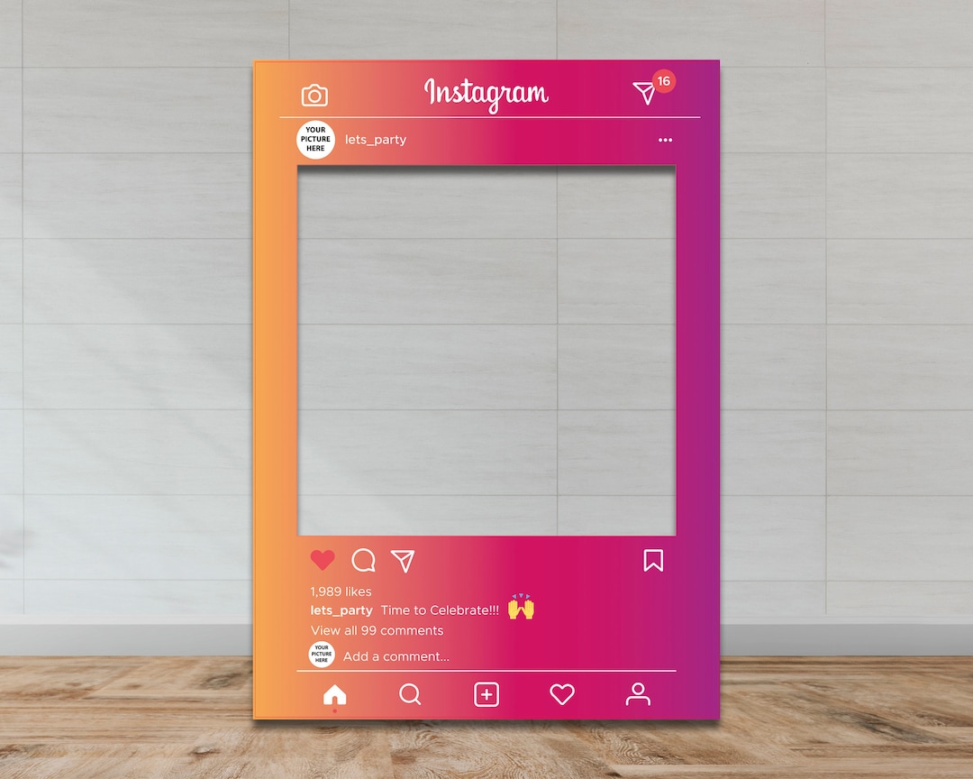 Personalised Selfie Frame for Parties | Custom Instagram Gradient ...