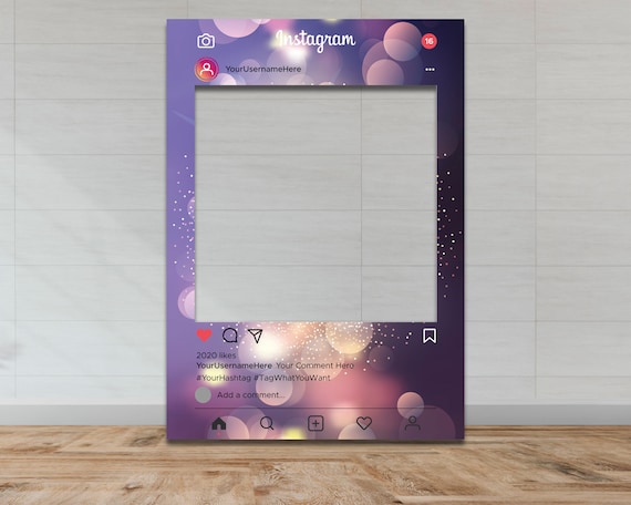 Customisable Glitter Style Instagram Selfie Frame | Etsy