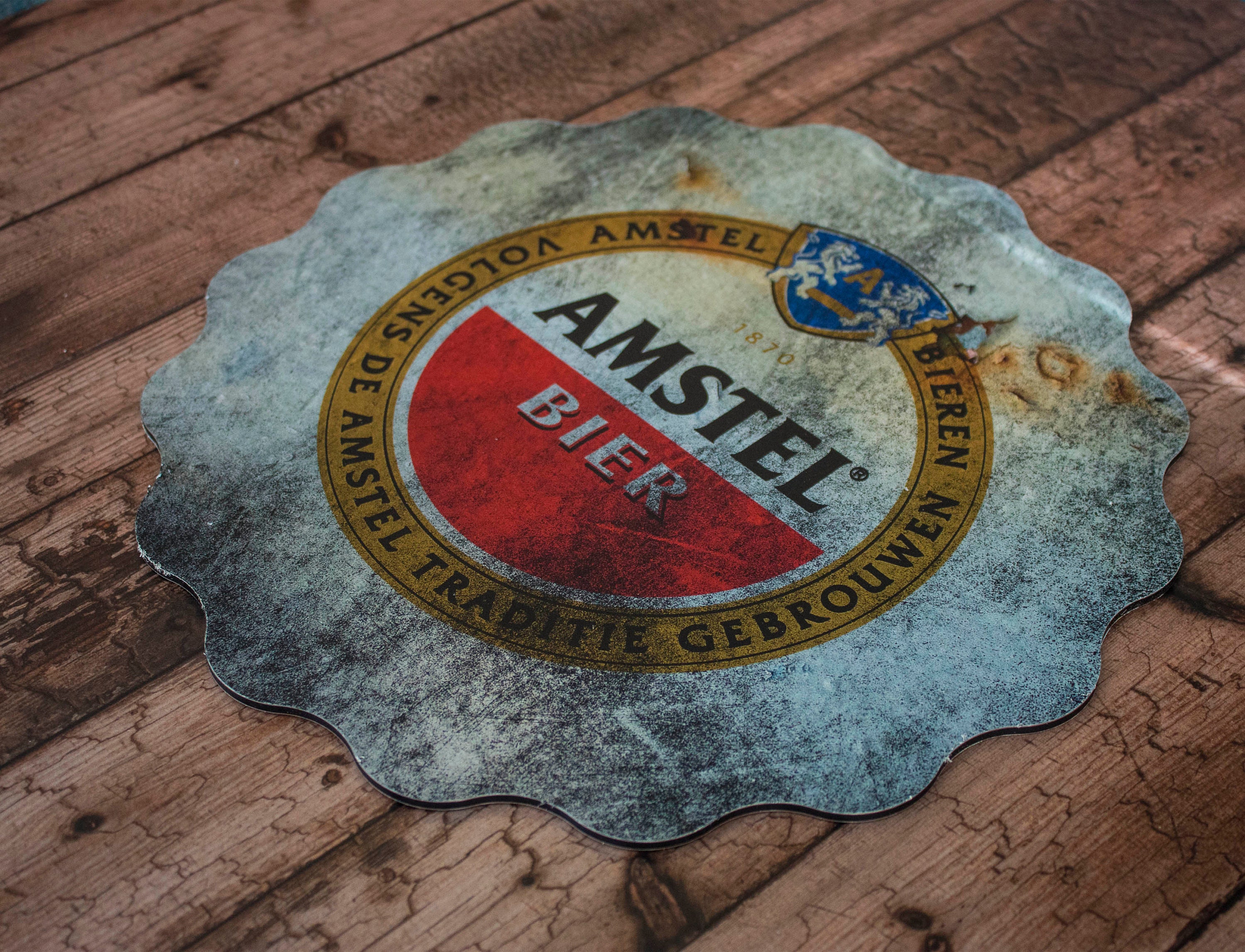 Giant Amstel Beer Bottle Cap Metal Sign Rustic Sign | Etsy