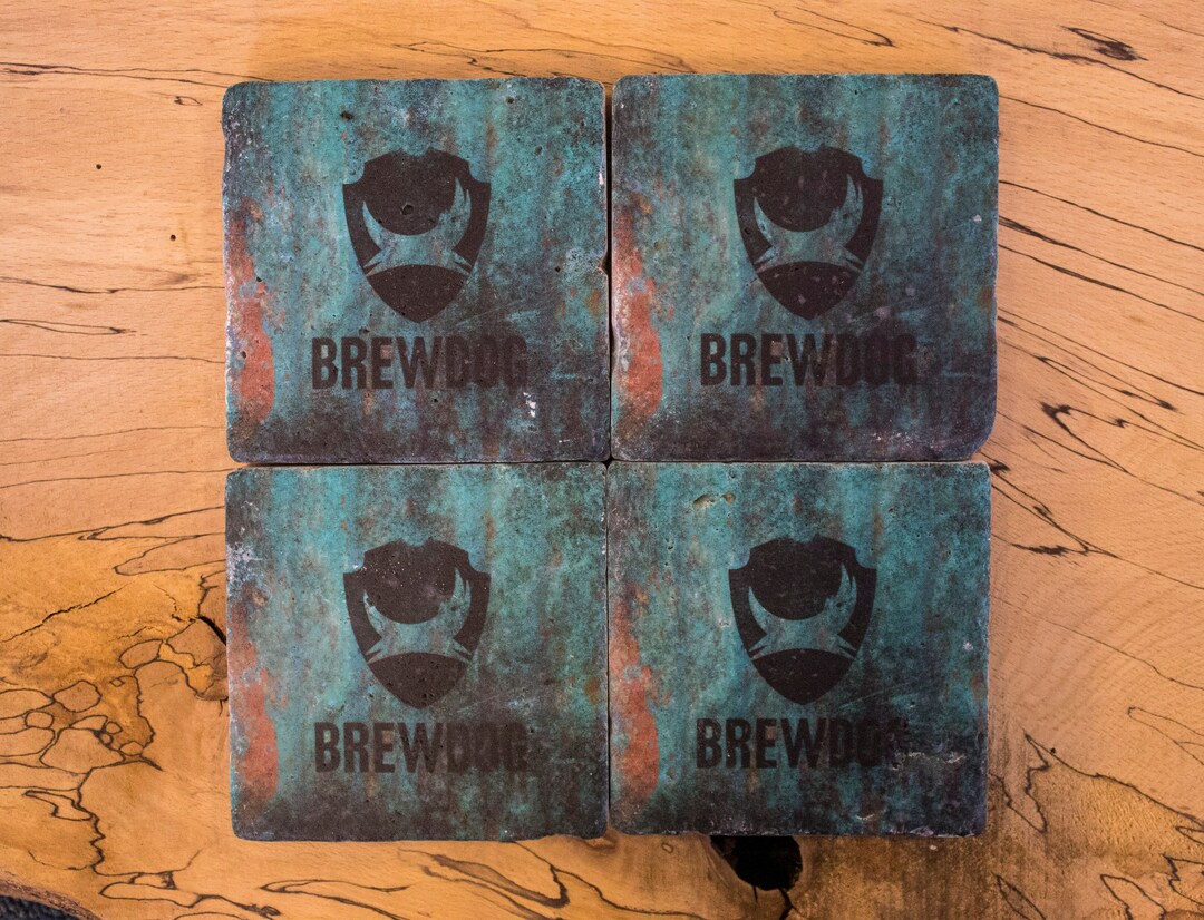 Printed Stone Coasters | Brewdog (set of 4) | Drink Coasters | Natural ...