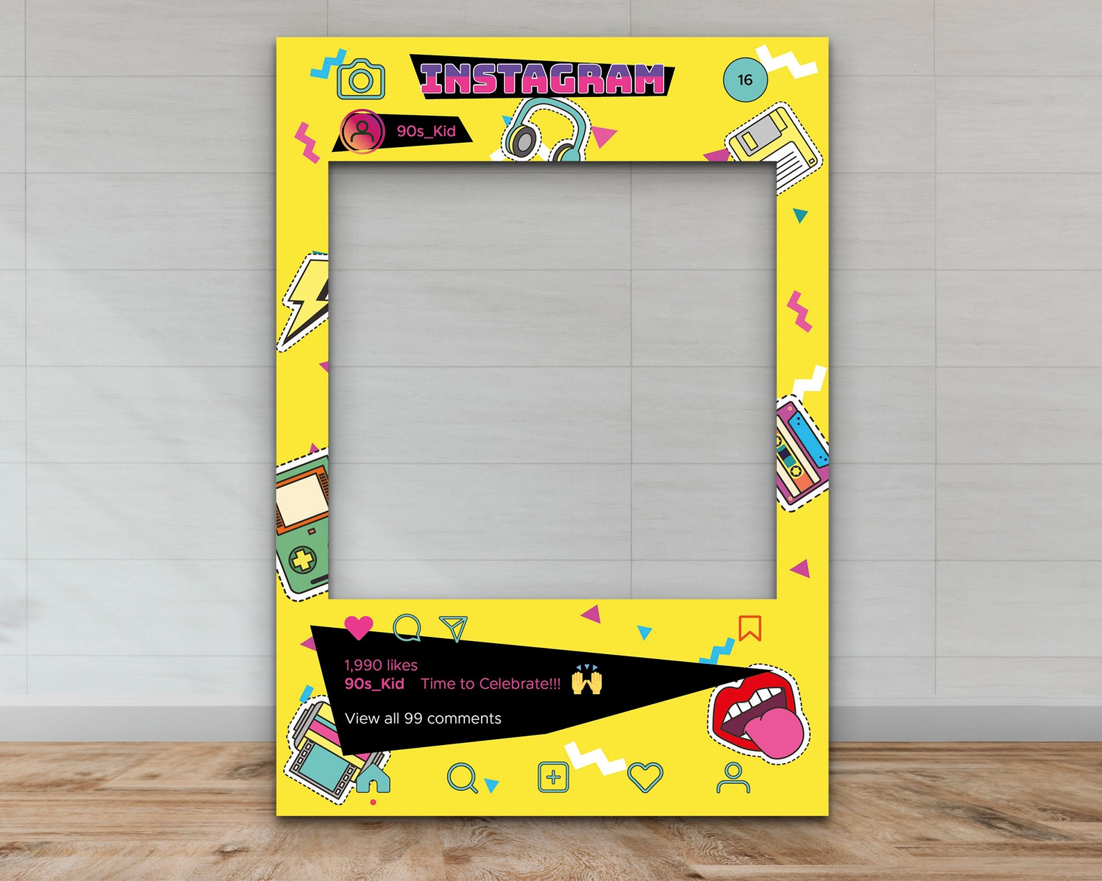 90s Retro Customisable Instagram Selfie Frame - Etsy UK