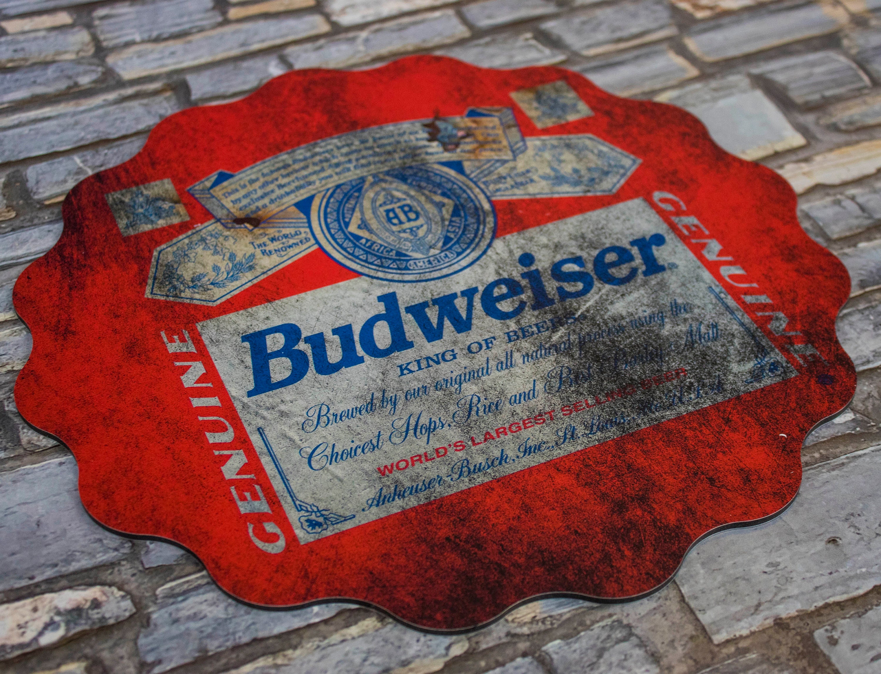 Giant Budweiser Beer Bottle Cap Metal Sign Rustic Sign - Etsy UK