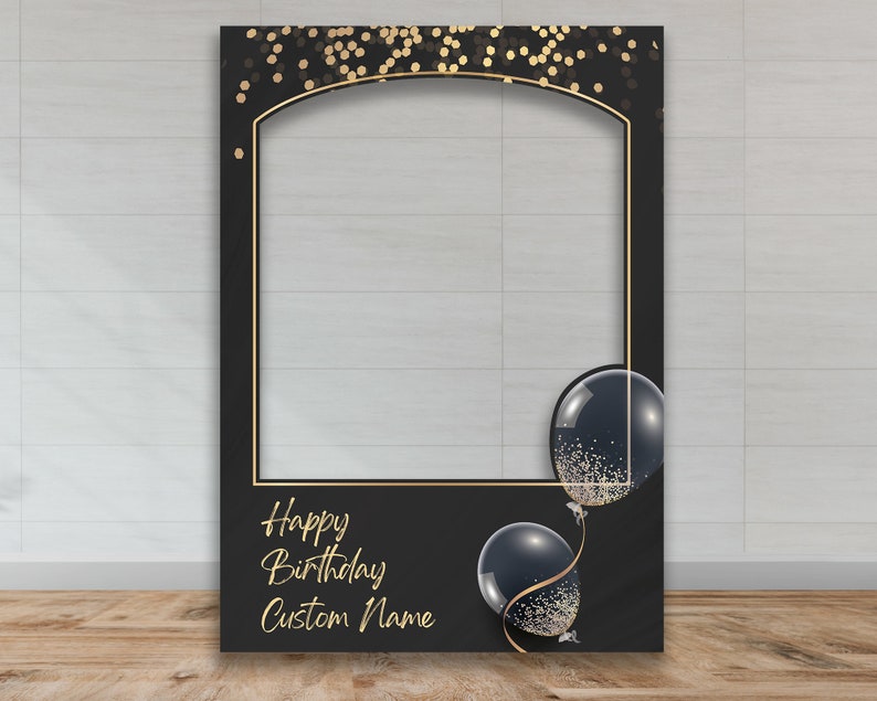Personalised Selfie Frame for Parties | Birthday Selfie Frame | Black ...