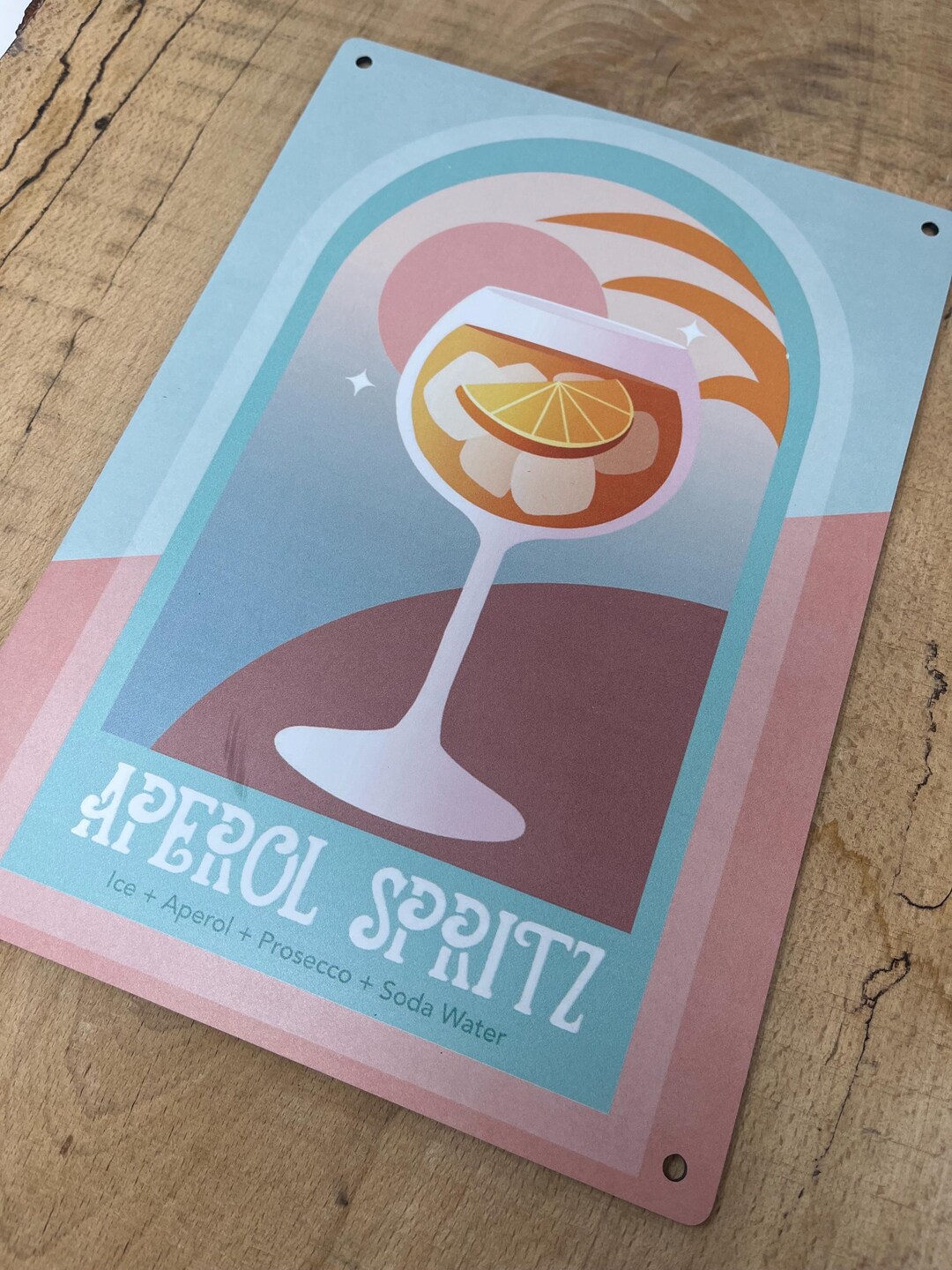 Aperol Spritz Metal Sign: Retro Bar Decor With Rusted Effect - Etsy