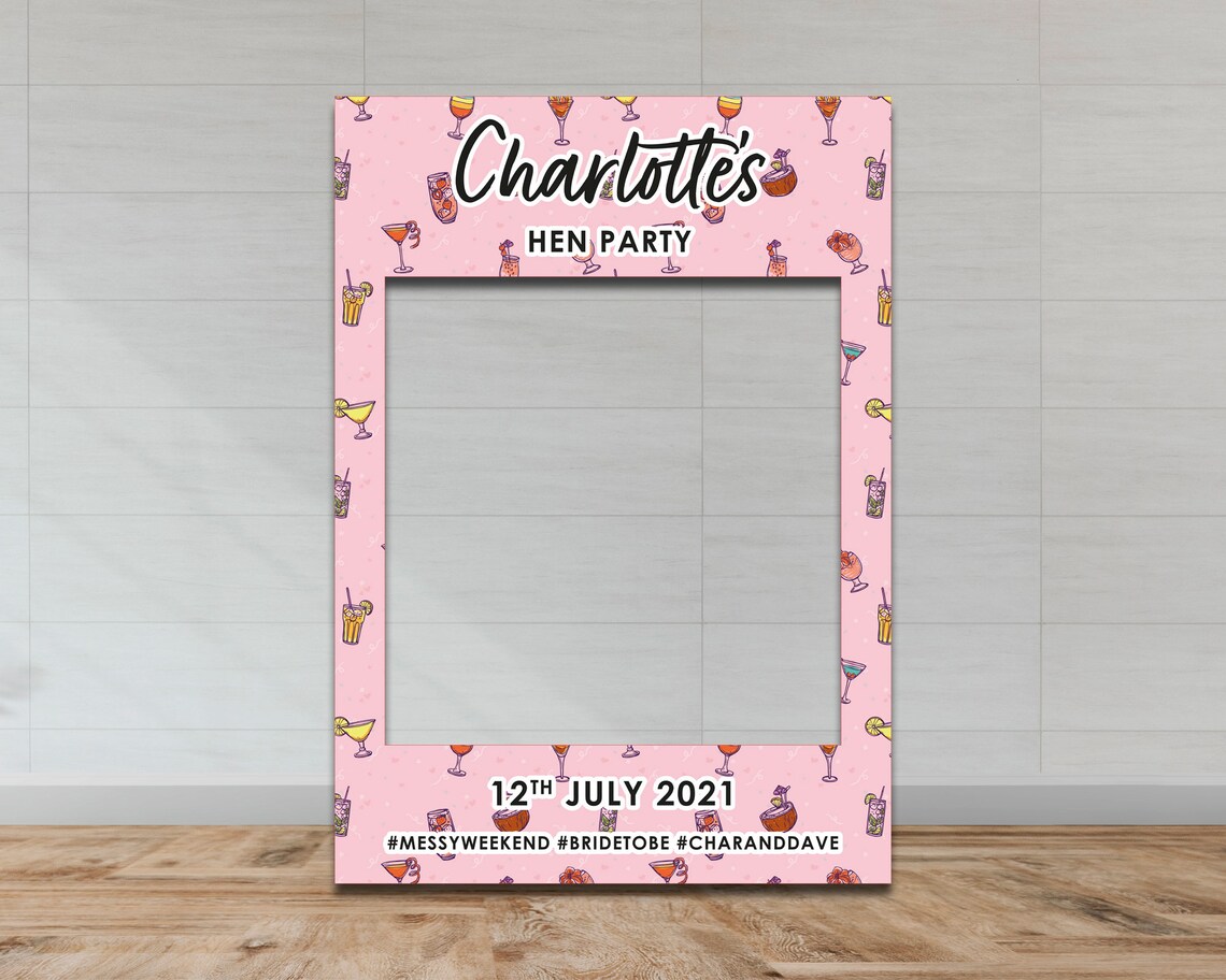 Customisable Hen Do Selfie Frame Cocktails Selfie Frame | Etsy