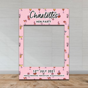 Customisable Hen Do Selfie Frame | Cocktails | Selfie Frame | Party ...