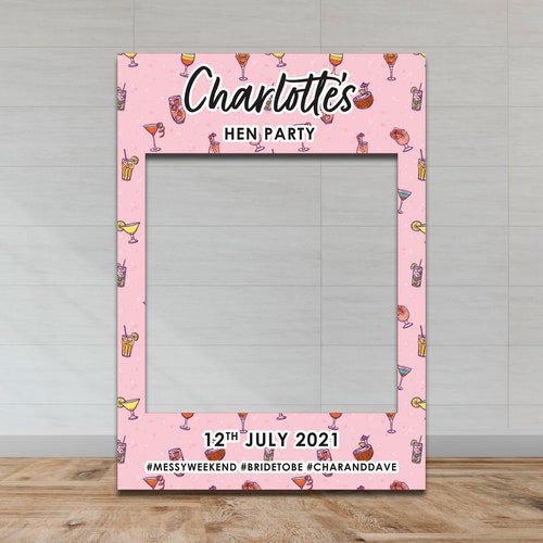 Customisable Hen Do Selfie Frame Cocktails Selfie Frame - Etsy UK