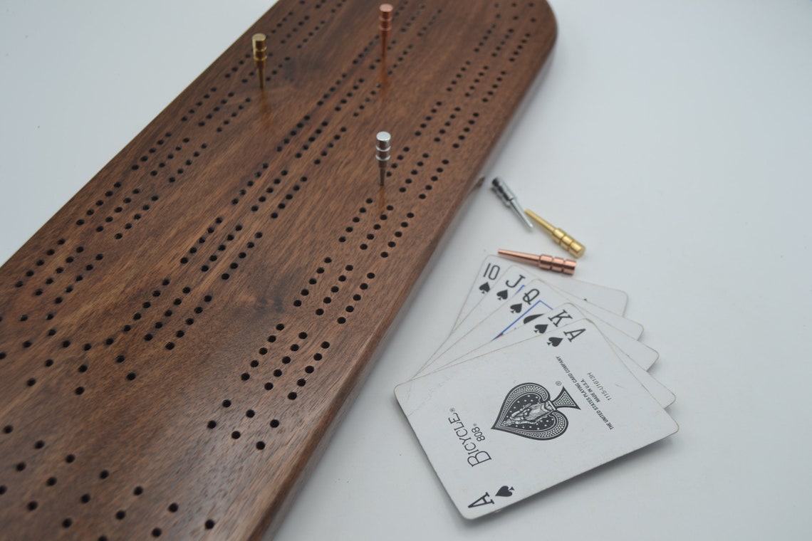 Large Black Walnut Three Player Cribbage Board 6 X | Etsy