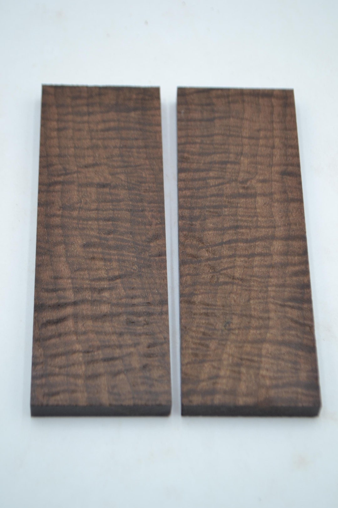 Stabilized Figured Claro Black Walnut Knife Scales, Bookmatched, 3/8" X ...