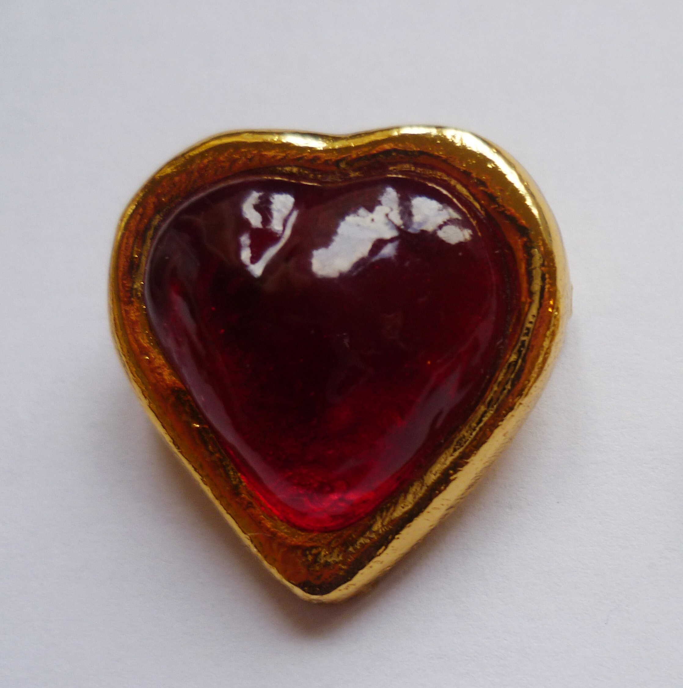 Yves Saint Laurent Red Heart Brooch - Etsy UK