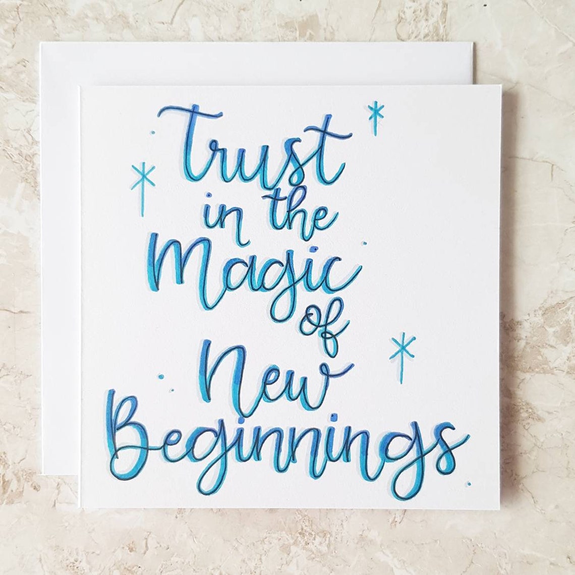 New Beginnings / Best Wishes Handmade Greeting Card / Print | Etsy