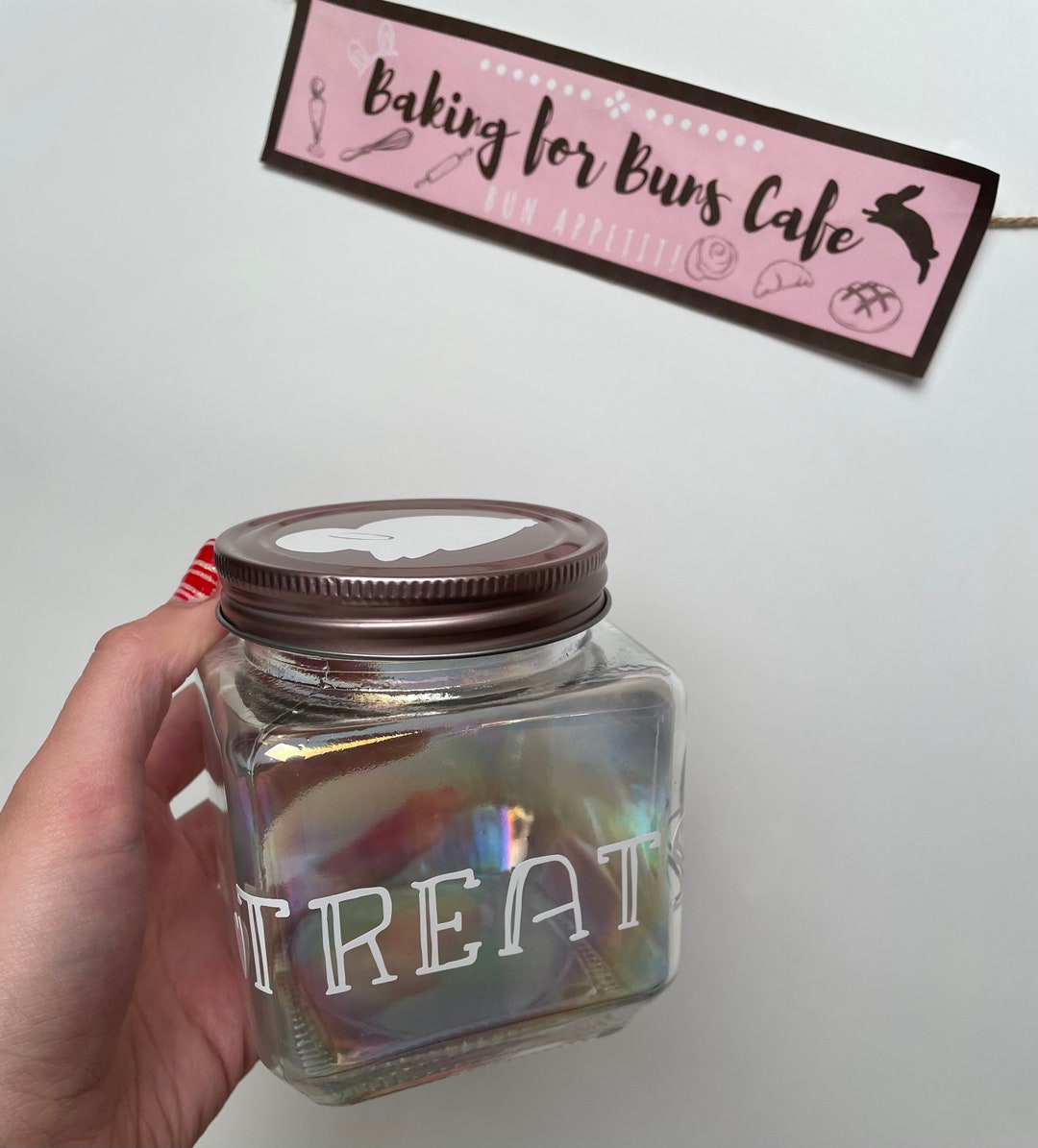 Bunny Treat Jar Glass Treat Jar for Rabbits Airtight Rabbit - Etsy