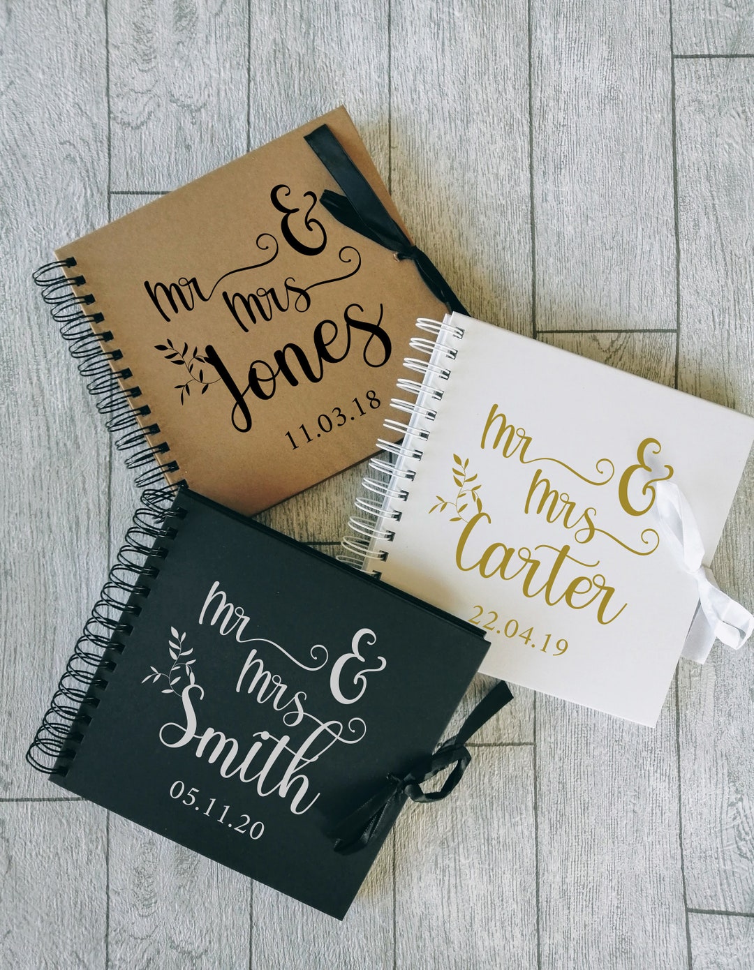 Personalised Wedding Scrapbook Name and Date Guestbook Gift Keepsake ...