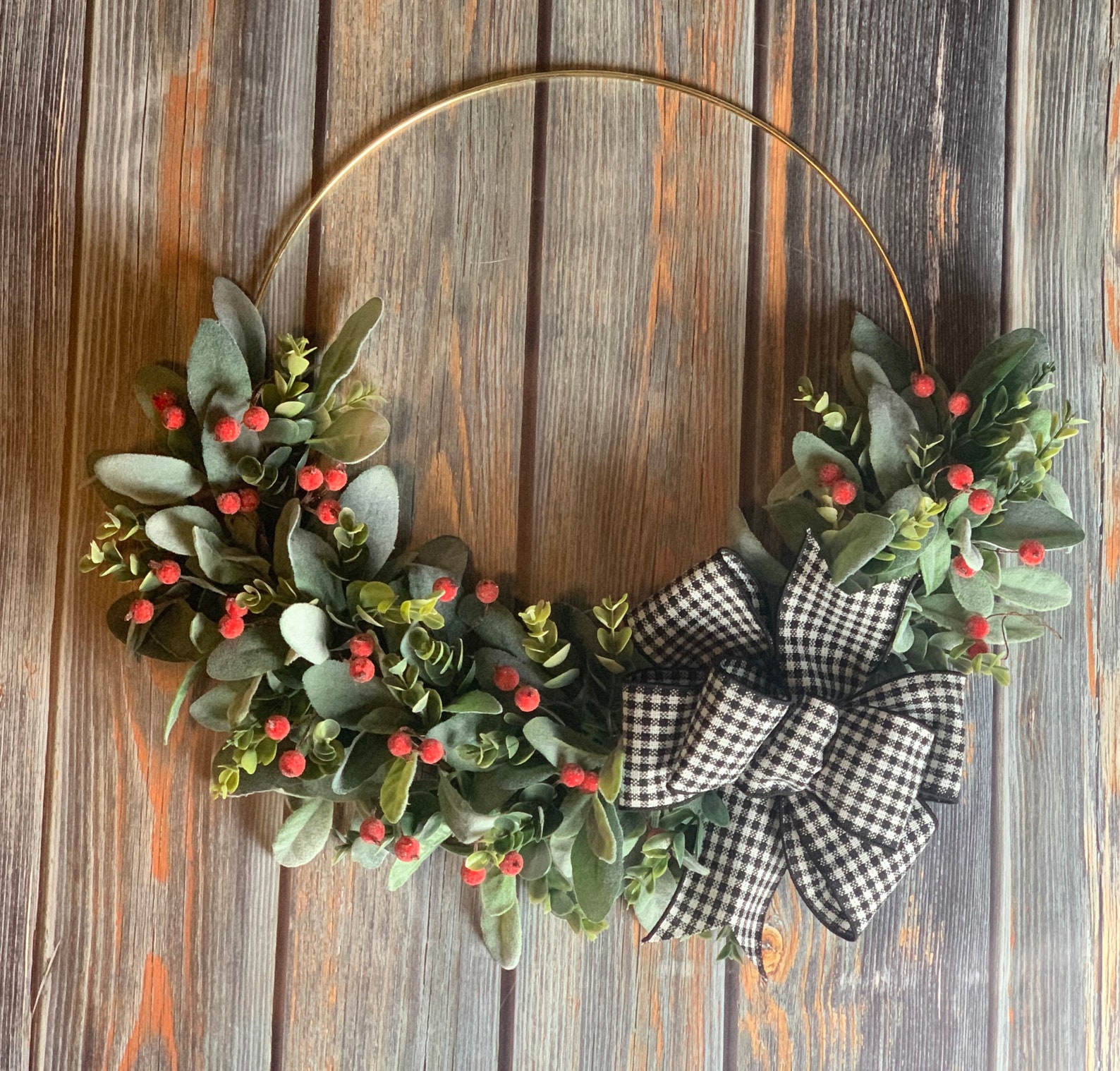 Holiday Decor Boho Christmas Wreath Boho Gold Hoop Wreath - Etsy