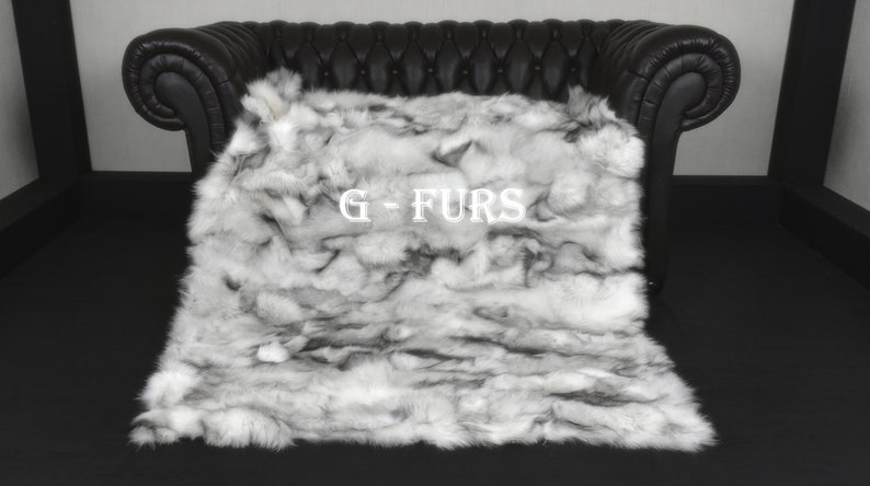 Luxury Real Blue Shadow Fox Fur Throw Blanket - Etsy