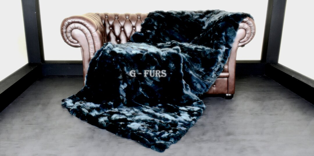 Luxury Green Rex Rabbit Fur Throw Blanket - Etsy