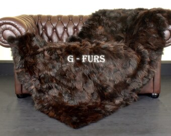 Luxury Real Black Fur Fox Throw Blanket | Etsy