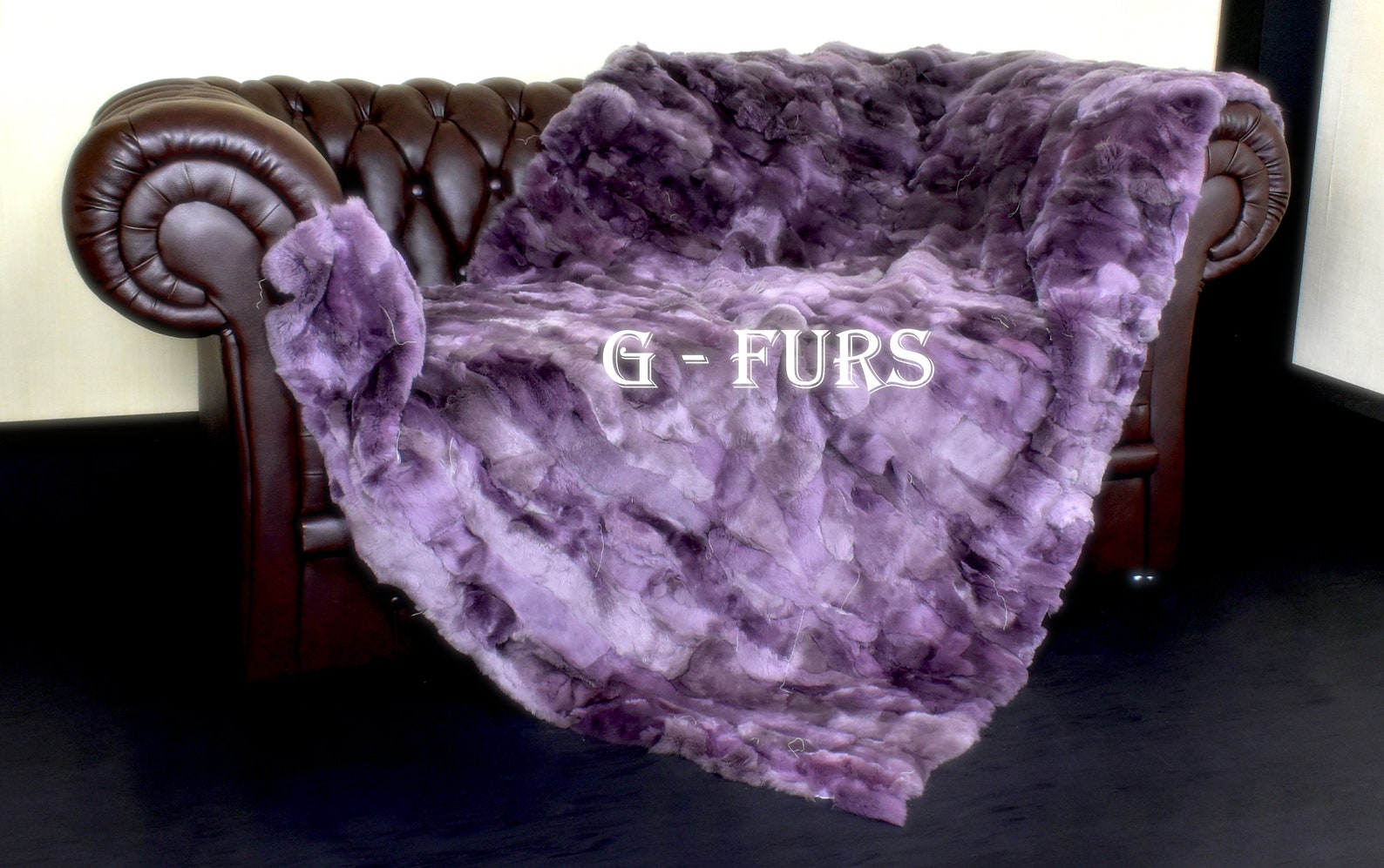 Luxury Pastel Violet Rex Rabbit Fur Throw Blanket | Etsy