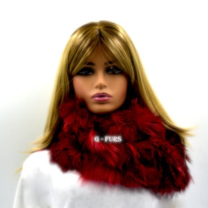 Luxury Real Fox Fur Fur Neck Loop Collar in Red - Etsy