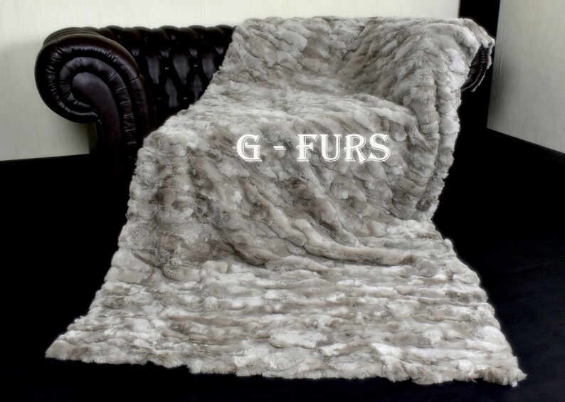 Luxury Real Tanned Beige Rex Rabbit Fur Throw Blanket - Etsy