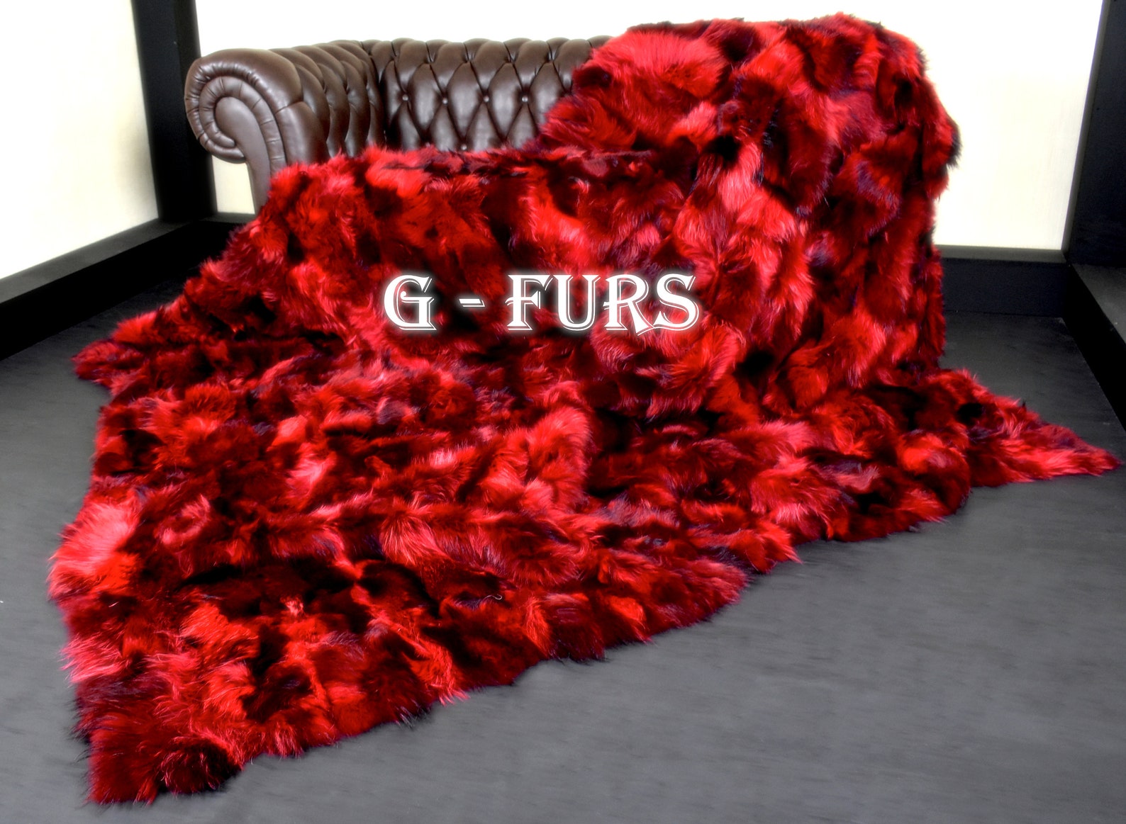 Luxury Real Red Fur Fox Fur Blanket - Etsy
