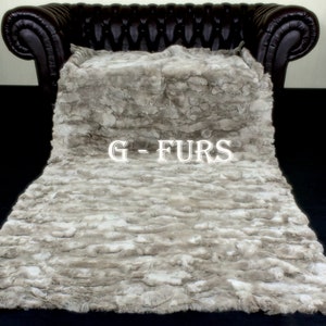 Luxury Real Tanned Beige Rex Rabbit Fur Throw Blanket - Etsy