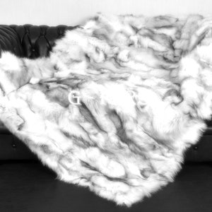 Luxury Real Blue Shadow Fox Fur Throw Blanket - Etsy